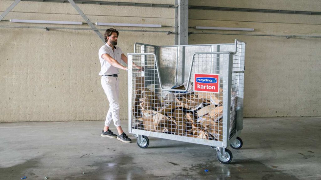 Papier en karton container voor bedrijven - Recycling.nl